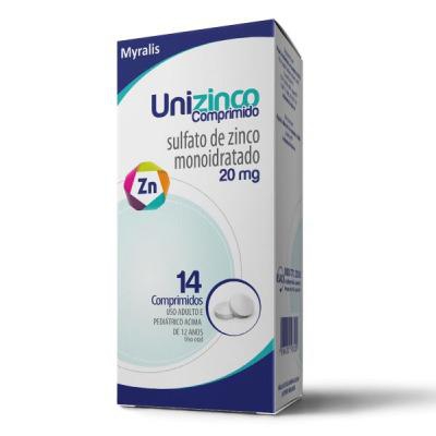 Unizinco 20mg 14 Comprimidos | Farmácias Nissei