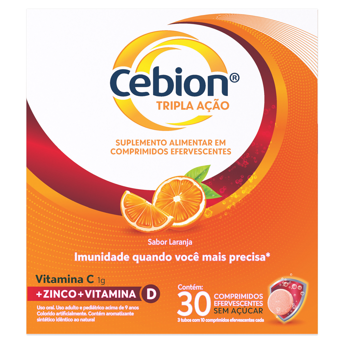 Cebion Vitamina C + Zinco 30 Comprimidos Efervescentes | Farmácias Nissei