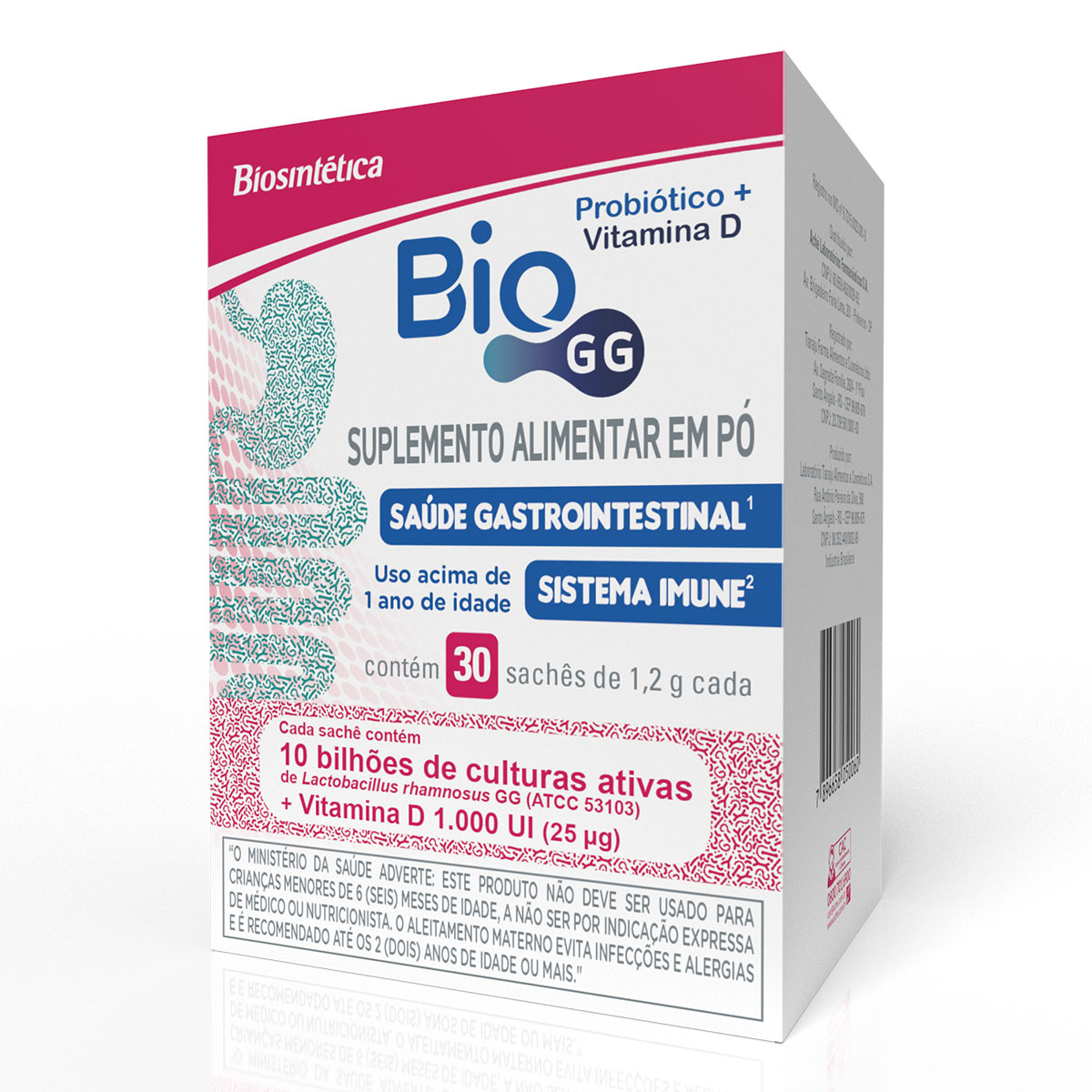 Suplemento Alimentar Bio GG Probiótico + Vitamina D 1.000UI 30 Sachês ...