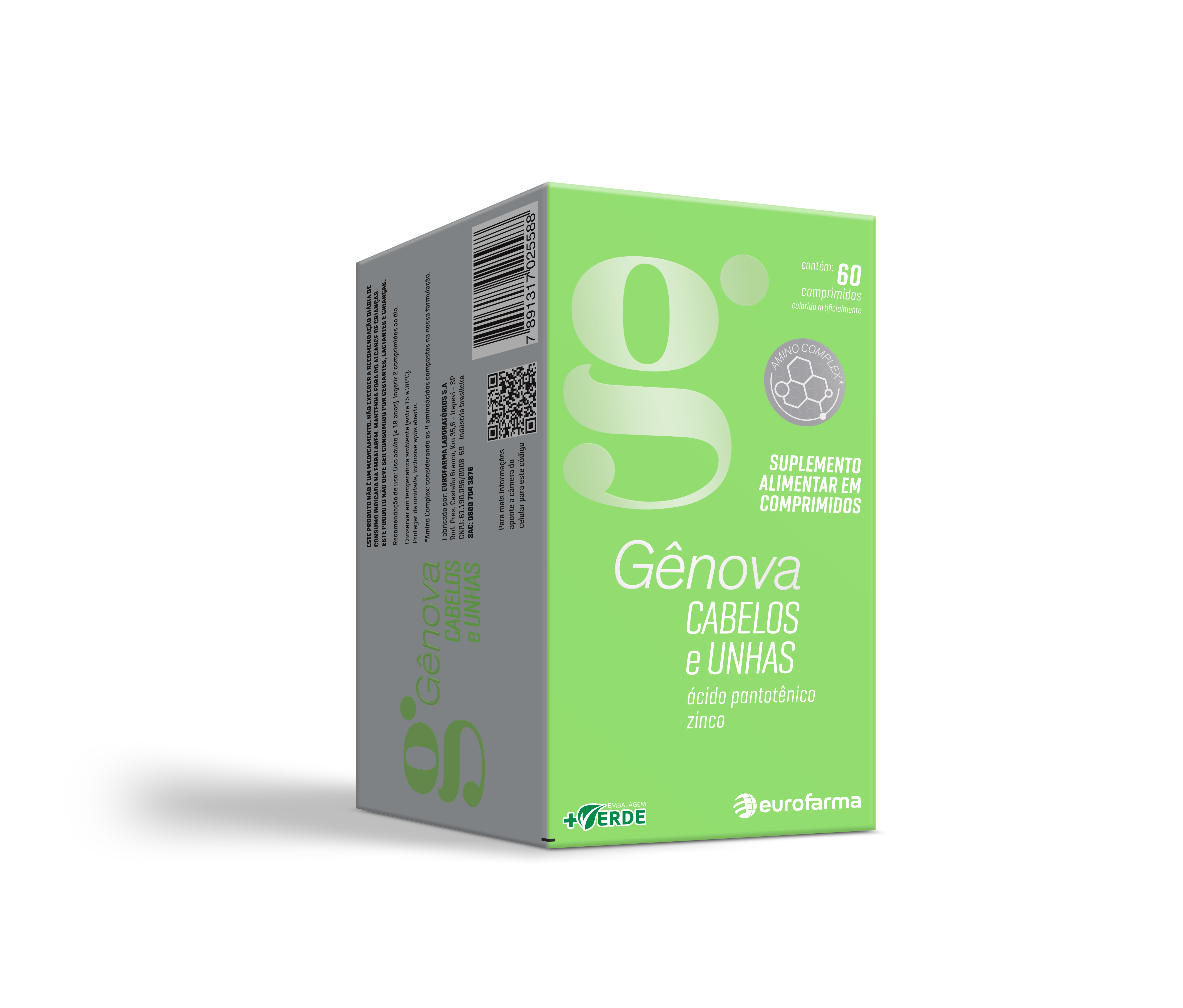 Genova Cabelos E Unhas 60 Comprimidos | Farmácias Nissei