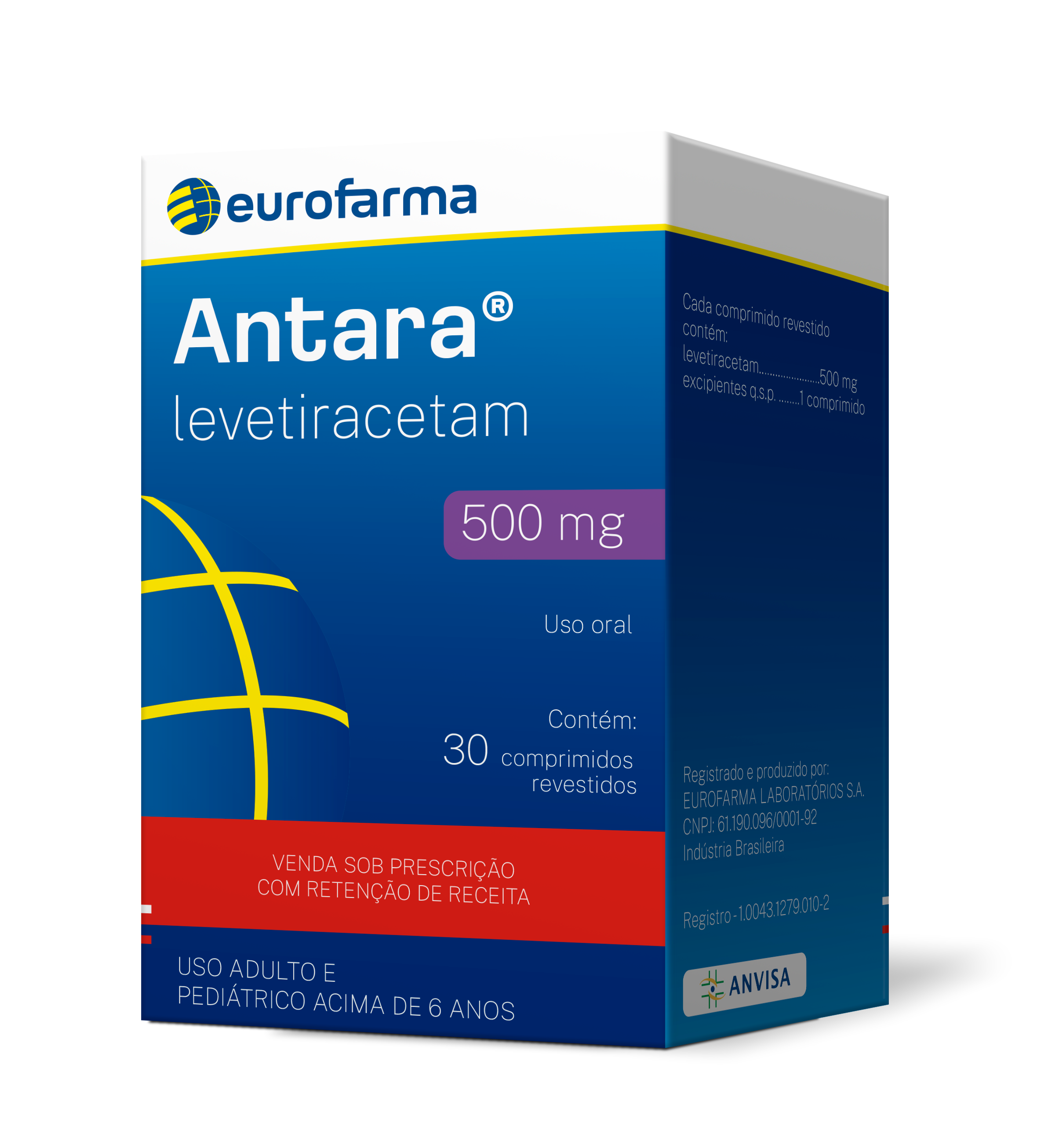 Antara Levetiracetam 500mg 30 Comprimidos