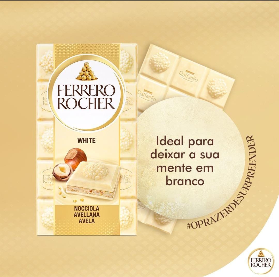 Chocolate Ferrero Rocher Tablete White 90g