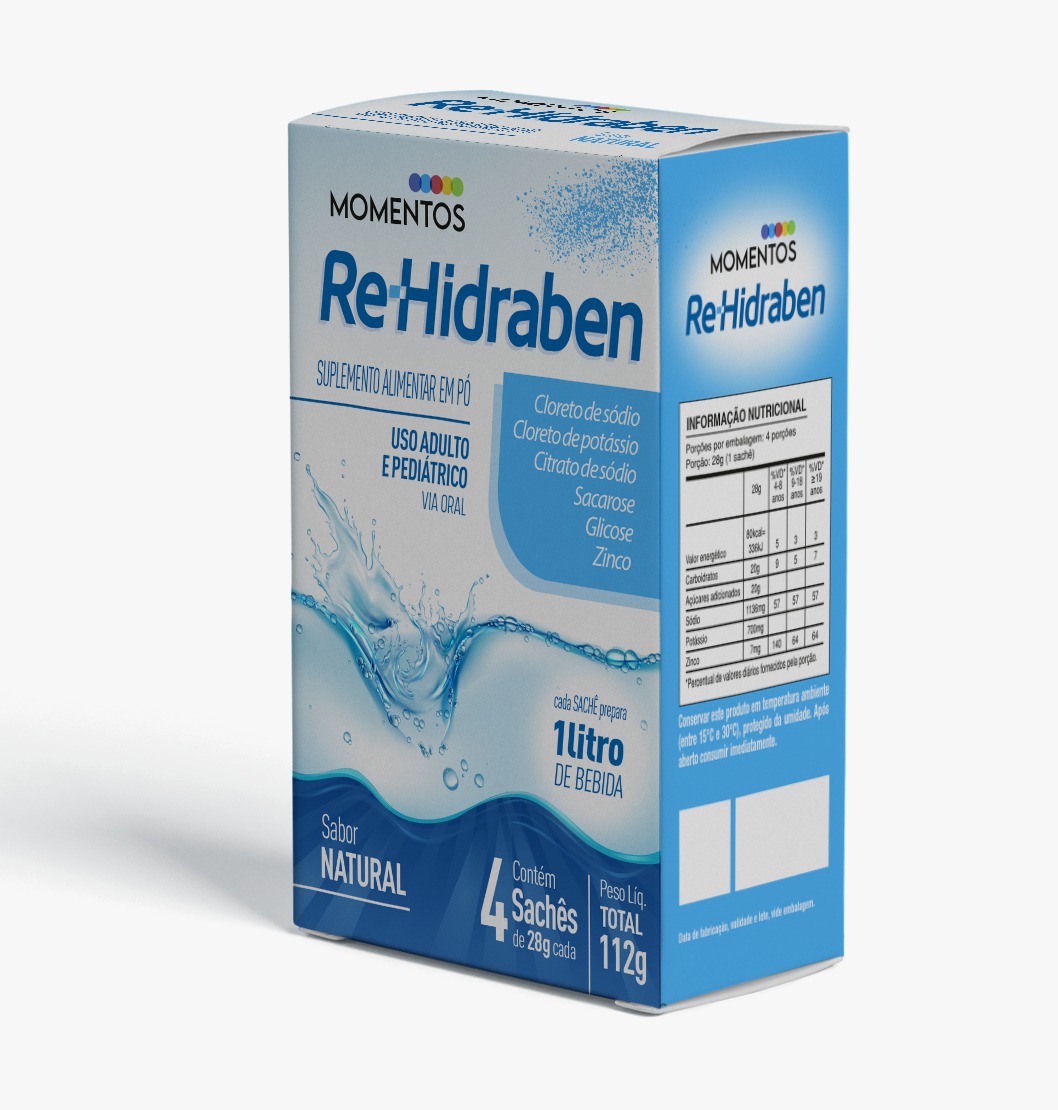 Re-hidraben Natural Com 4 sachês de 28 Gramas Cada | Farmácias Nissei